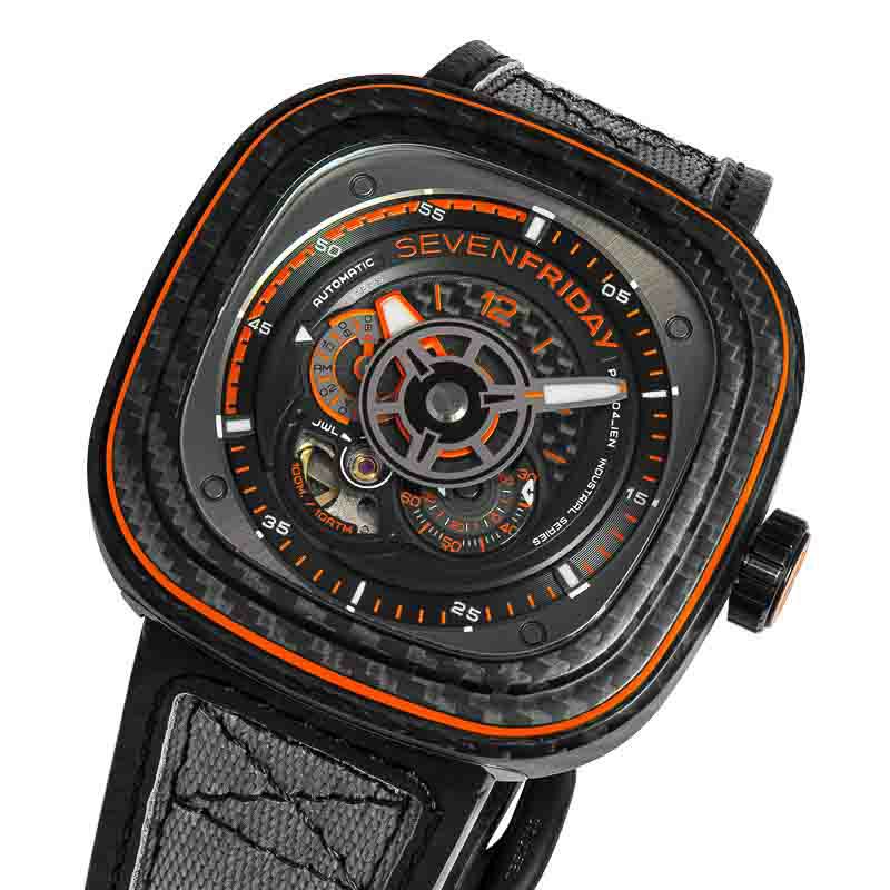 SEVENFRIDAY ORANGE CARBON セブンフライデー オレンジ カーボン P3C/09｜正規取り扱いブランド｜時計・腕時計の ...