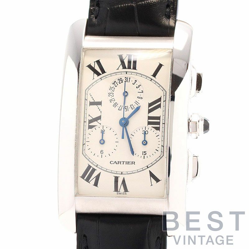【中古】CARTIER TANK AMERICAN WATCH LARGE MODEL CHRONO REFLEX カルティエ タンク ...