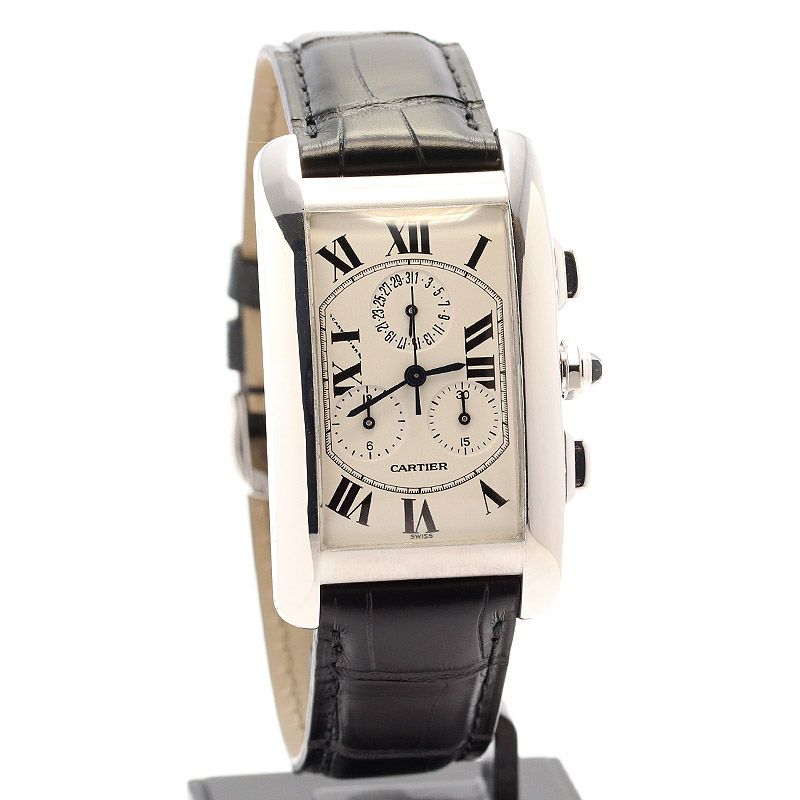 【中古】CARTIER TANK AMERICAN WATCH LARGE MODEL CHRONO REFLEX カルティエ タンク ...
