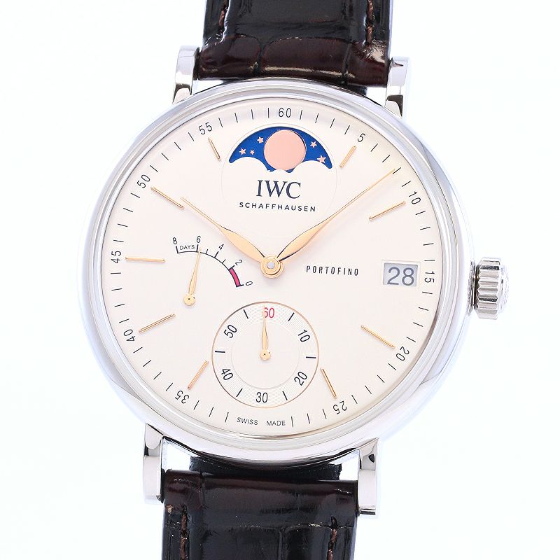 【中古】IWC PORTOFINO HAND WOUND MOON PHASE アイ・ダブリュー・シー ポートフィノ・ハンドワインド・ムーン ...