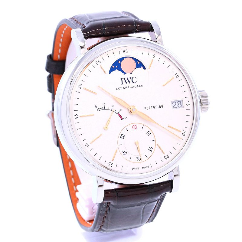 【中古】IWC PORTOFINO HAND WOUND MOON PHASE アイ・ダブリュー・シー ポートフィノ・ハンドワインド・ムーン ...